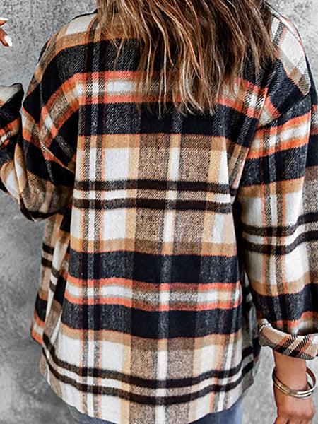 Plaid "Shacket" in neutral colors – Blush on Central
